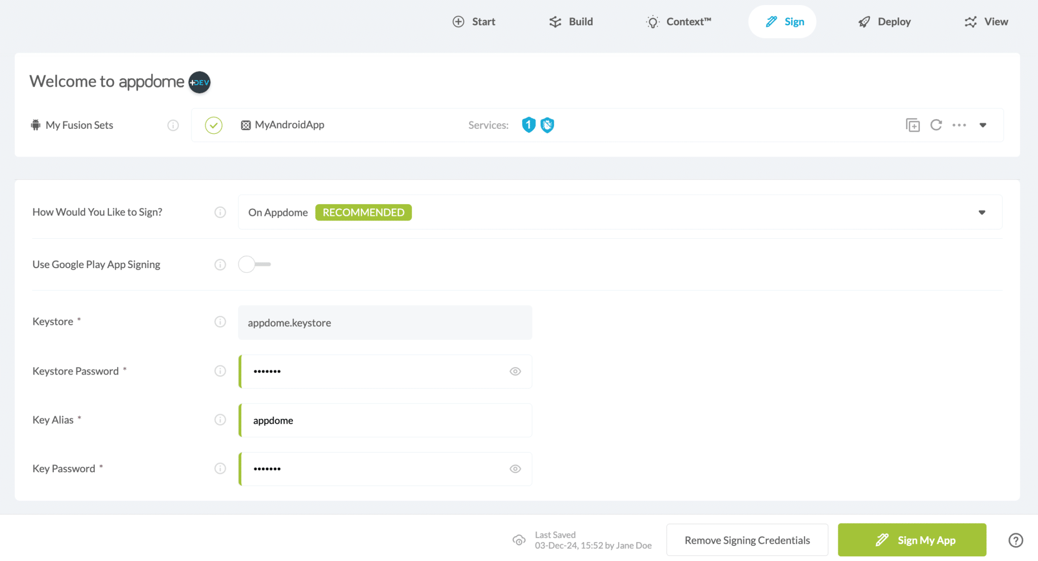 Automatic Code Signing for Secured Android Apps on Appdome