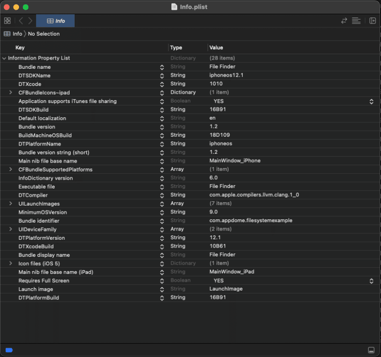 Structure of an iOS App Binary (.ipa)