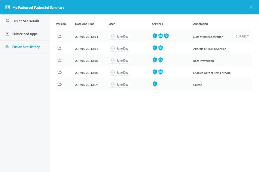 Appdome | How to Use Fusion Set History